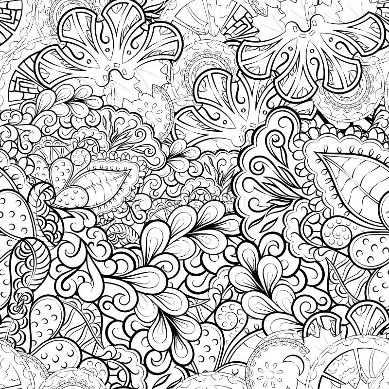 Tracery Seamless Pattern. Mehndi Design. Binary Monochrome Black and ...
