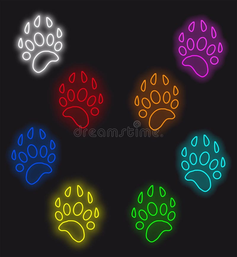 Realistic Cheetah Tracks or Footprints Stock Vector - Illustration of ...