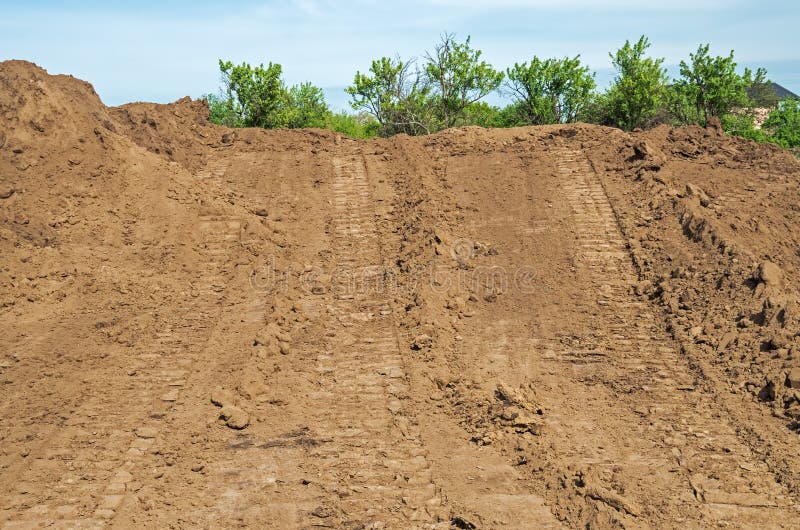 Traces on Ground from Work of Crawler Bulldozer Stock Photo - Image of ...