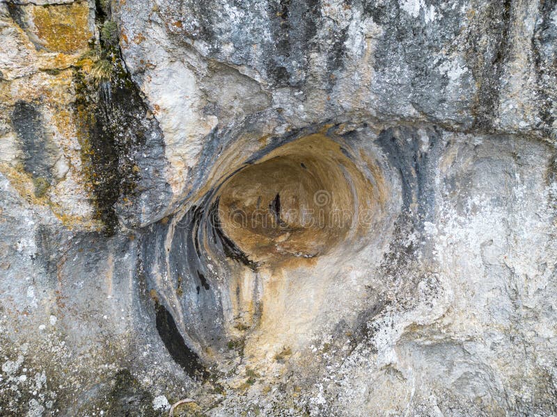 Traces of Human Life and Cave Structures in the Mountains Stock Photo ...