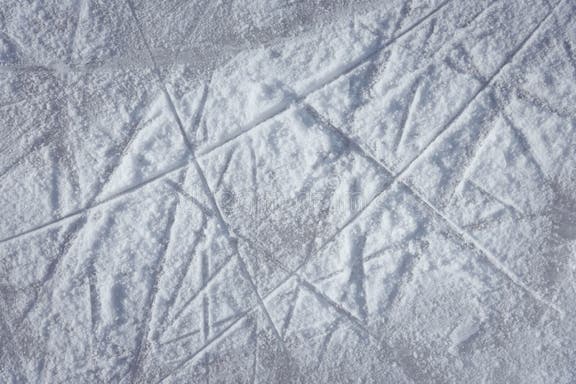 Traces on the Ice from Skates on the Rink Stock Photo - Image of rime ...