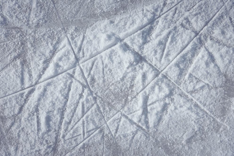 Traces on the Ice from Skates on the Rink Stock Photo - Image of rime ...
