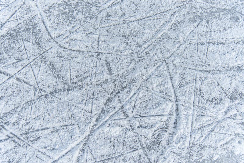 Traces on the Ice from Skates on the Rink Stock Photo - Image of ...
