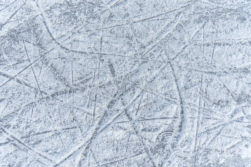Traces on the Ice from Skates on the Rink Stock Photo - Image of ...