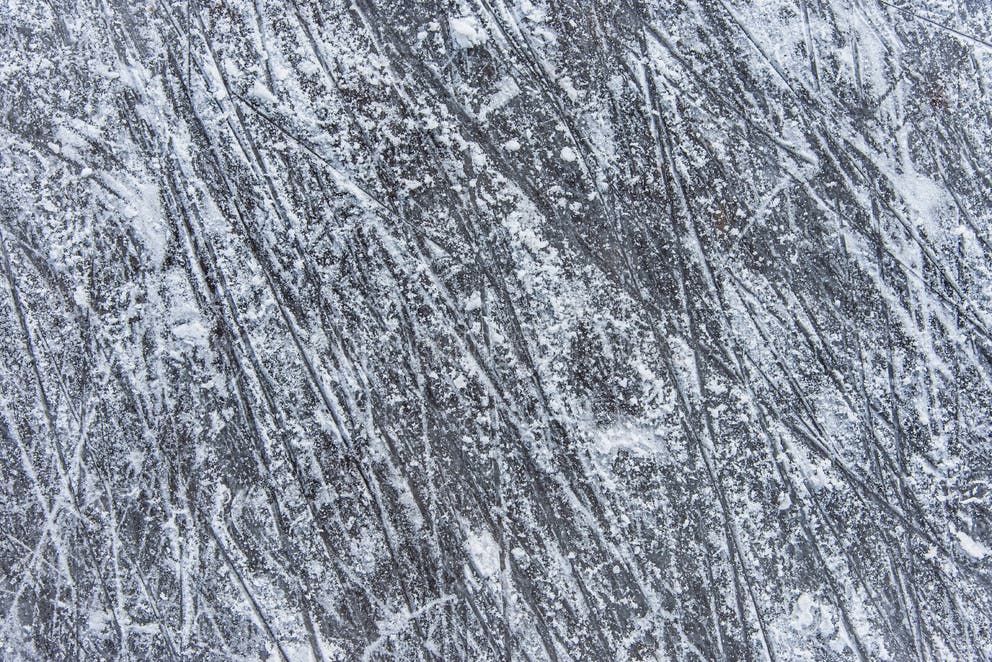 Traces on the Ice from Skates on the Rink Stock Photo - Image of frost ...