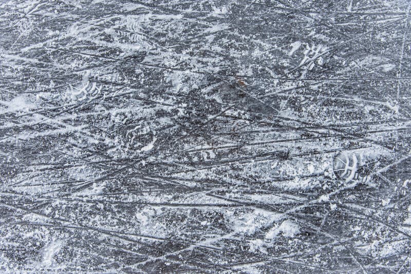 Traces on the Ice from Skates on the Rink Stock Image - Image of ...