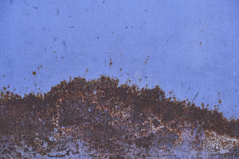 Traces of Rust on Blue Metal Stock Photo - Image of dark, metal: 99355166