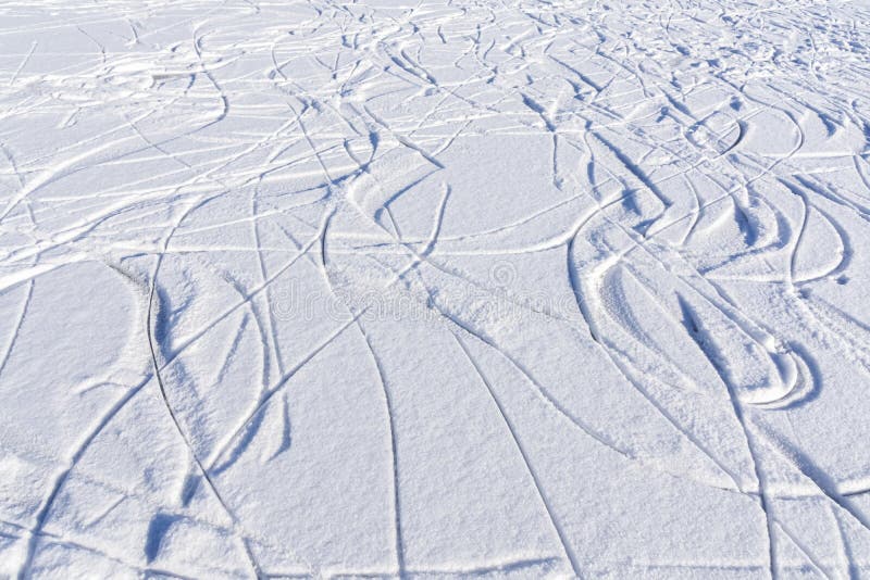 Traces on the Ice from Skates on the Rink Stock Image - Image of ...