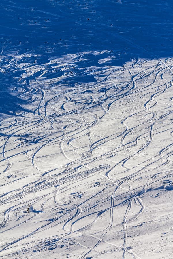 Traces of ski arcs stock image. Image of alps, action - 139068417