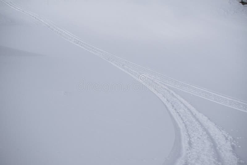 Traces in Snow stock photo. Image of deep, resort, mountain - 111950258