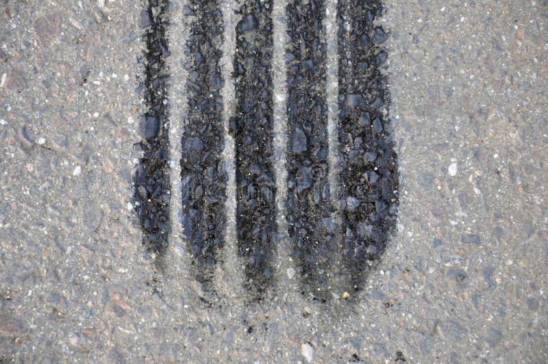 Traces from the Tire from Emergency Braking on Asphalt Stock Image ...