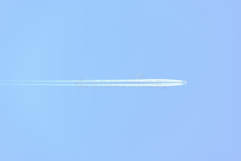 Traces and White Streaks from the Jet Engines in the Plane, White ...