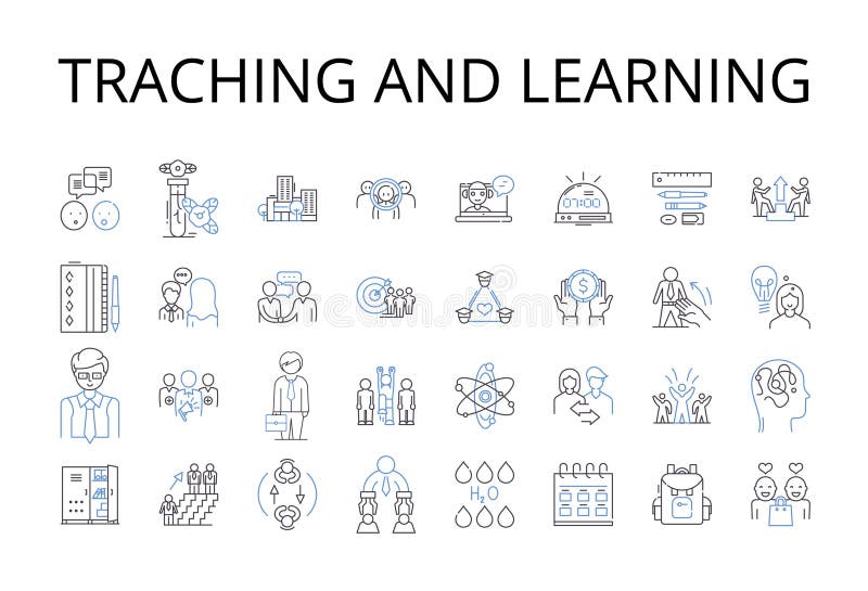 Traching and Learning Line Icons Collection. Creating Teaching ...