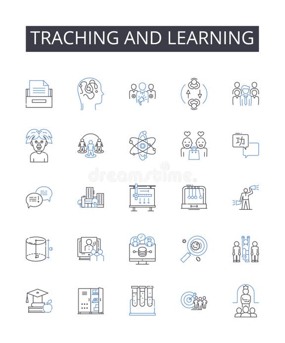 Traching and Learning Line Icons Collection. Creating Teaching ...