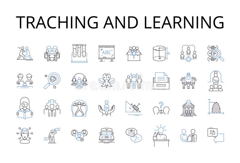 Traching and Learning Line Icons Collection. Creating Teaching ...