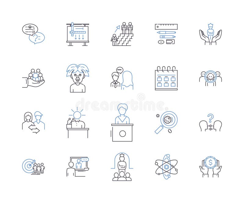 Traching and Learning Outline Icons Collection. Teaching, Learning ...