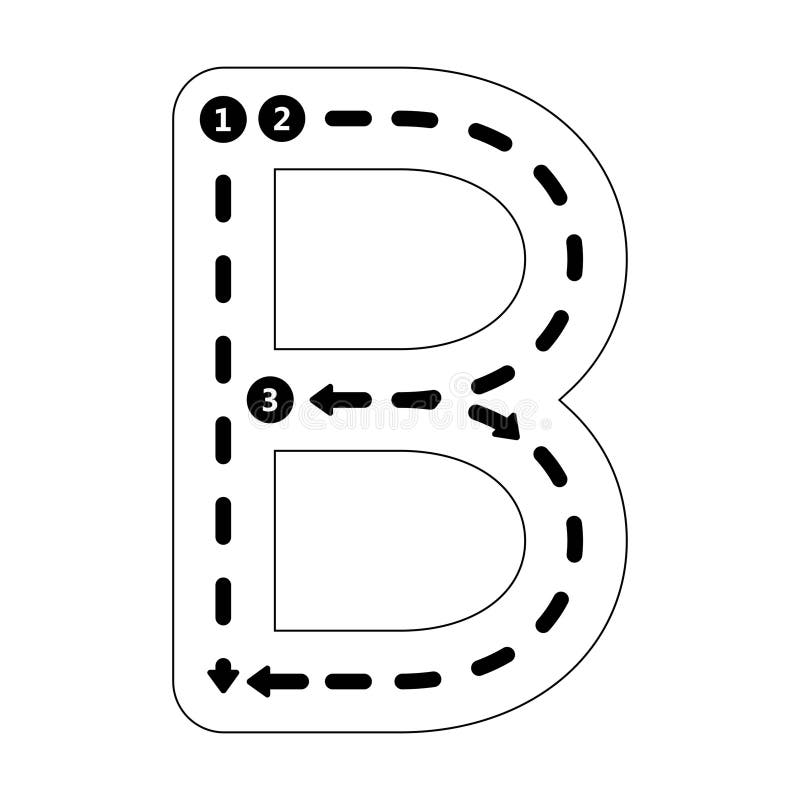 Tracing Alphabet Letter B, Uppercase Prewriting Dotted Line Element for ... Tracing Alphabet Letter B, Uppercase Prewriting Dotted Line Element for ...