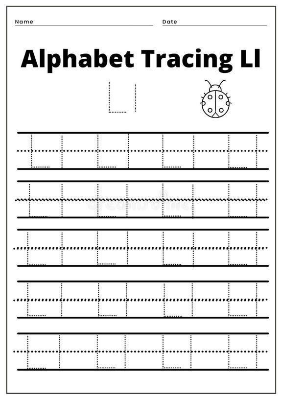 Ll Tracing Worksheet Stock Illustrations – 3 Ll Tracing Worksheet Stock ...