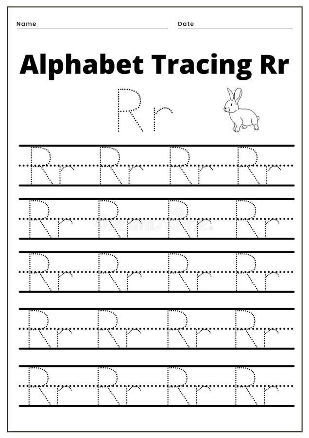 Tracing Worksheet Rr Alphabet Stock Illustrations – 4 Tracing Worksheet ...