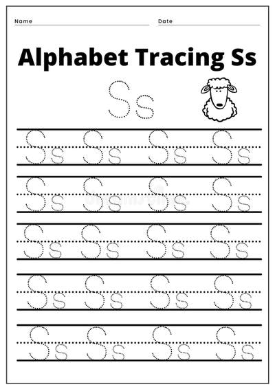 Tracing Worksheet Ss Alphabet Stock Illustrations – 2 Tracing Worksheet ...