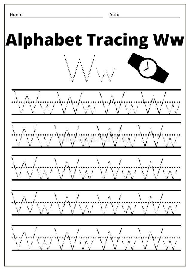 Tracing Worksheet Ww Stock Illustrations – 4 Tracing Worksheet Ww Stock ...