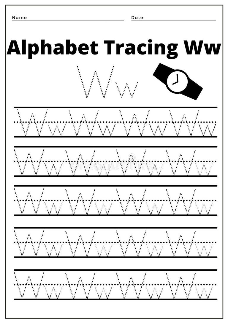 Tracing Worksheet Ww Stock Illustrations – 4 Tracing Worksheet Ww Stock ...