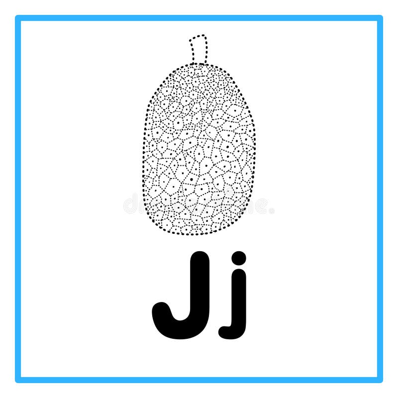 Tracing Jack Fruit Alphabet Illustration Stock Vector - Illustration of ...