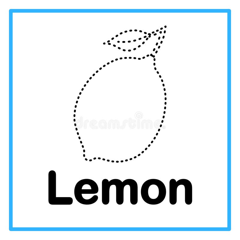 Tracing Lemon Fruit Alphabet Illustration Stock Vector - Illustration ...