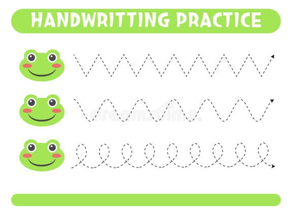 Tracing Lines with Cute Frog. Handwriting Practice Stock Vector ...