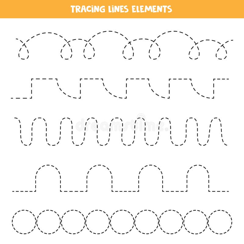 Tracing Lines Elements for Makings Educational Games. Stock Vector ...