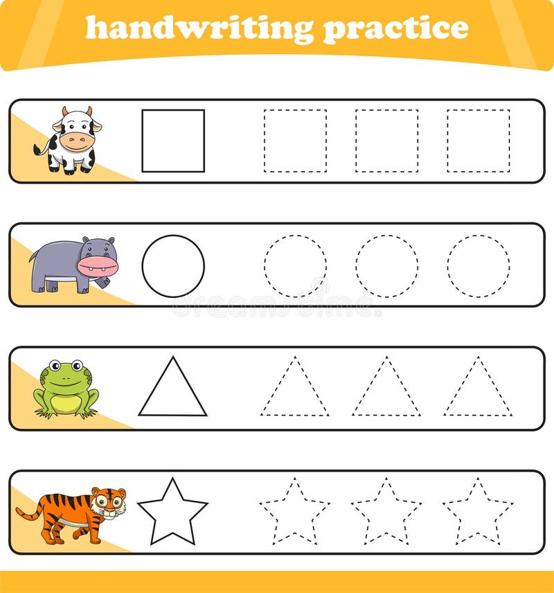 Tracing Lines of Different Shape for Kids Stock Vector - Illustration ...