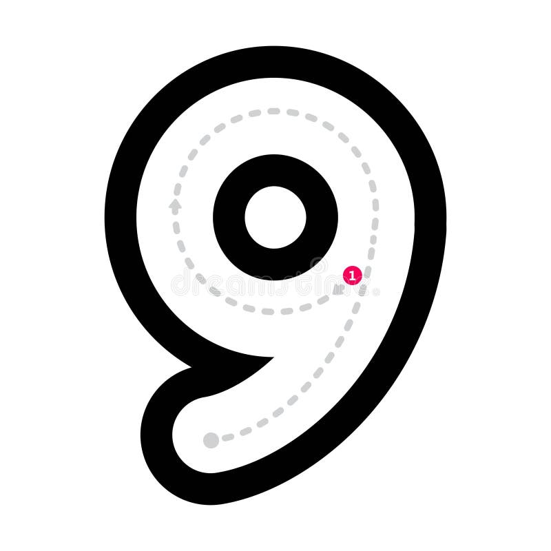 Dotted Number Tracing Stock Illustrations – 122 Dotted Number Tracing ...