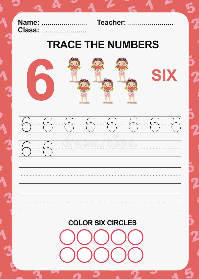 Trace and Write Number for Children. Exercise for Children To Recognize ...