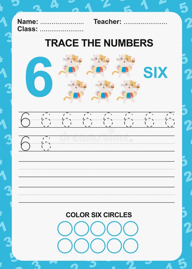 Trace and Write Number for Children. Exercise for Children To Recognize ...