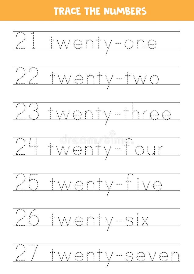 Tracing Numbers in Words. Worksheet for Children. Stock Vector ... Tracing Numbers in Words. Worksheet for Children. Stock Vector ...
