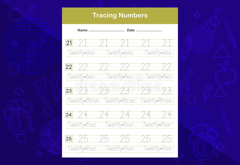 Tracing Numbers Worksheets. an Educational Worksheet for Kids Stock ...
