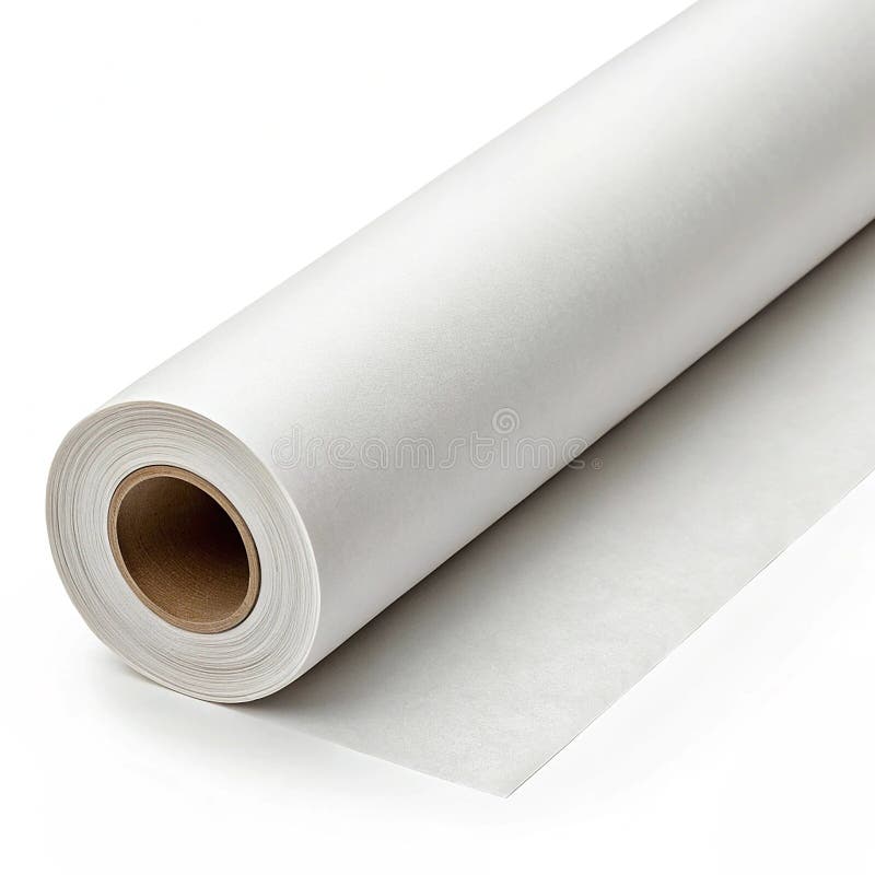 Tracing Paper Roll Isolated on White Background Stock Illustration ...