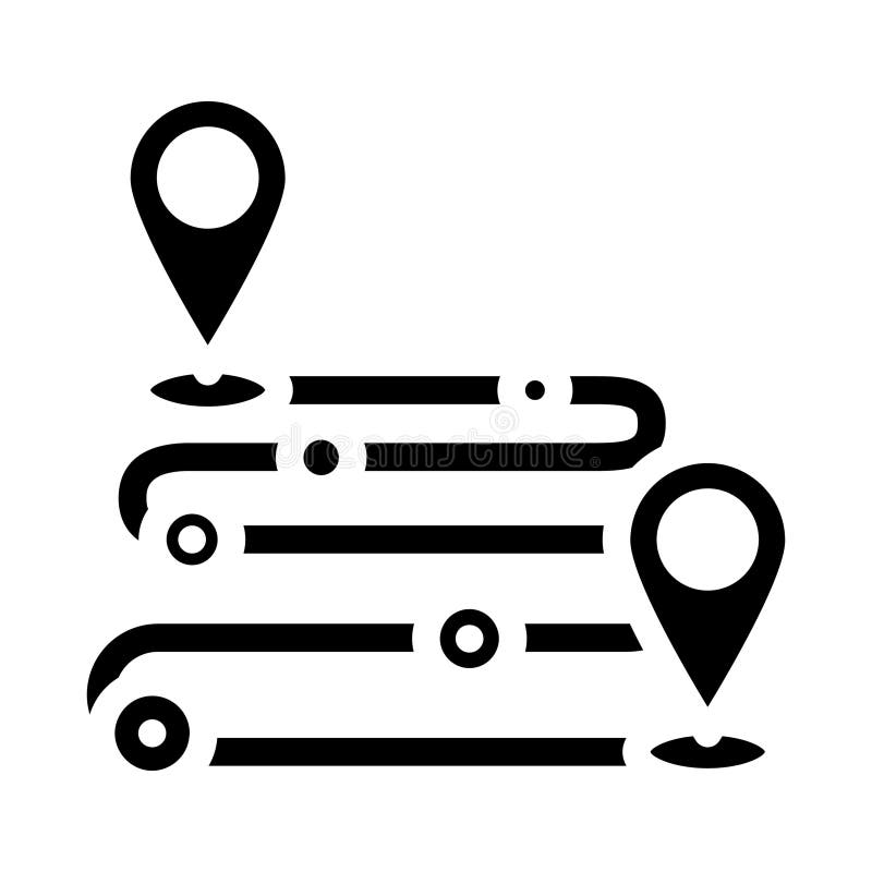 Track Airplane Pointer Map Glyph Icon Vector Illustration Stock Vector ...