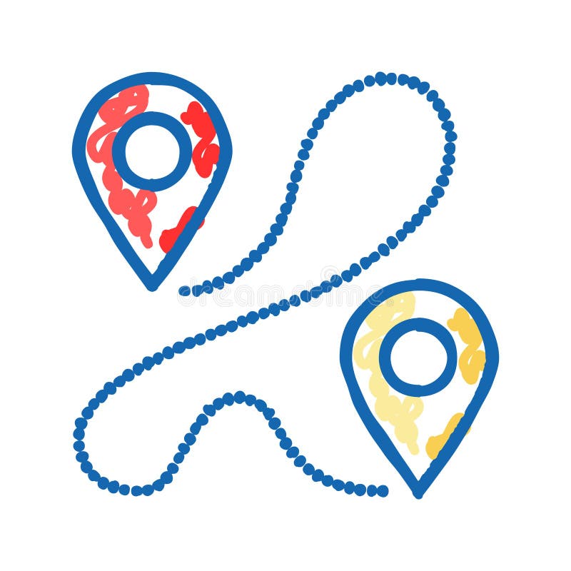 Track Airplane Pointer Map Icon Doodle Illustration Stock Photo - Image ...