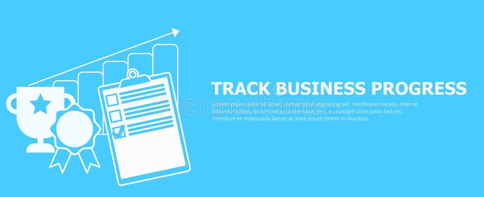 Track Business Progress Banner. Stock Vector - Illustration of leading ...