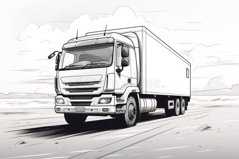 Track Car. Black and White Clipart Illustration Stock Illustration ...