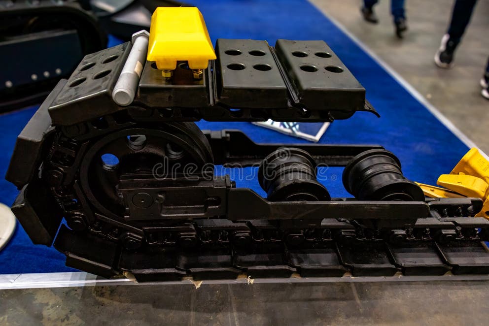 Track Chain, Track from a Mini Excavator Stock Image - Image of parts ...