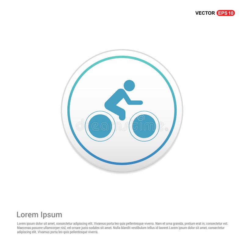Track Cycling Icon - White Circle Button Stock Vector - Illustration of ...
