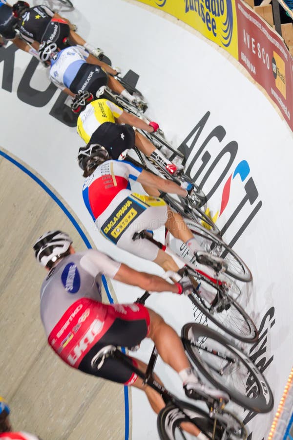 Indoor Track Bike Race at Sixday-Nights Editorial Stock Photo - Image ...