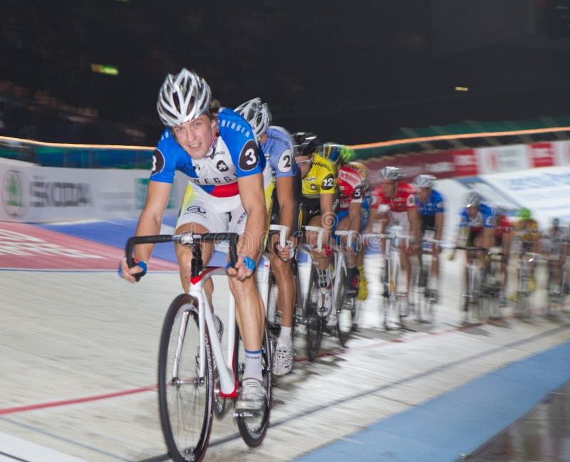 Indoor Track Bike Race at Sixday-Nights Editorial Stock Photo - Image ...