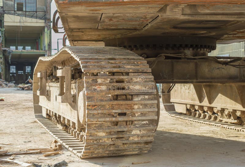 Track Detailed Machine at a Construction Site Stock Photo - Image of ...