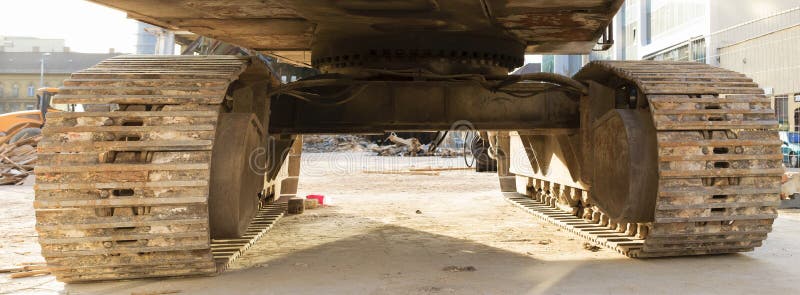 Track Detailed Machine at a Construction Site Stock Photo - Image of ...