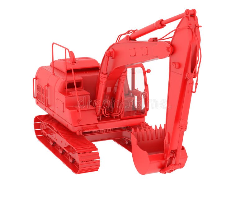 Track Excavator Isolated on Background. 3d Rendering - Illustration ...