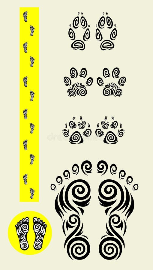 Track feet icons stock vector. Illustration of design - 42776747