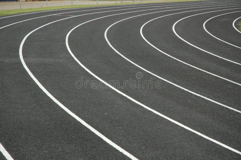 Red Track and Field lanes stock image. Image of compete - 51516367